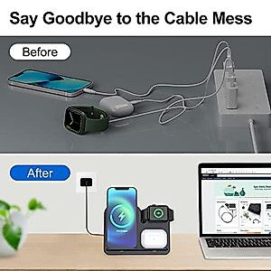 Magnetic Wireless Charging Station, 3 in 1 Wireless Charger Stand for iPhone 13/13 Pro Max/12/12 Pro Max, Charging Stand for AppIe Watch Series 7/6/SE/5/4/3/2, AirPods Pro1/2/3