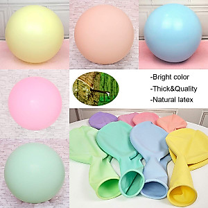 VUMSUM 36 inch Pastel Balloons for Parties 5 pcs Macaron Latex Balloons for Birthday Wedding Engagement Anniversary Christmas Festival Picnic or Any Friends & Family Party Decorations-Blush