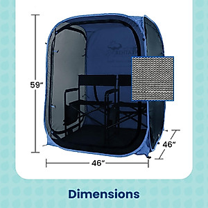 The Original – WeatherPod XL 1-Person Bug-Screen Pod – Pop-Up Mosquito Screen Tent Made with Fine Gauge, No-See-Um Proof Mesh - Navy