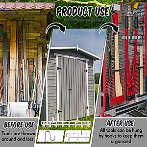 MorningRo 3 Pcs Shed Tool Organizer Garage Wall Organizer Storage Tool Hangers for Garage Wall Heavy Duty Individual Utility Hooks for Shed Garden Broom Rake Hanging Rack Holder