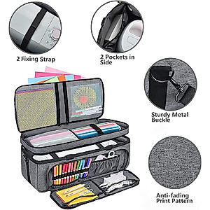 Carrying Case for Cricut Maker, Double-Layer Cricut Bag for Cricut Machine with Cover and Cutting Mat Pocket Compatible with Cricut Explore Air, Air 2, Maker, Maker 3, Organization and Storage Bags, Cricut Accessories