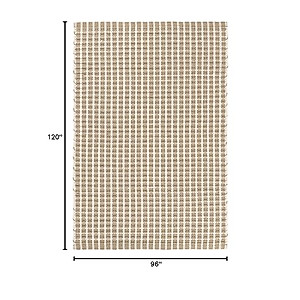 Dash and Albert Gridiron Indoor/Outdoor Area Rug - 8' x 10' Wheat Checkerboard Handwoven Accent Rug - Durable, Fade Resistant, High Traffic Friendly