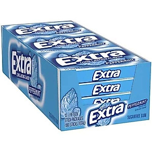 Extra Peppermint Gum, 15-Stick Slim Packs (Pack of 12)