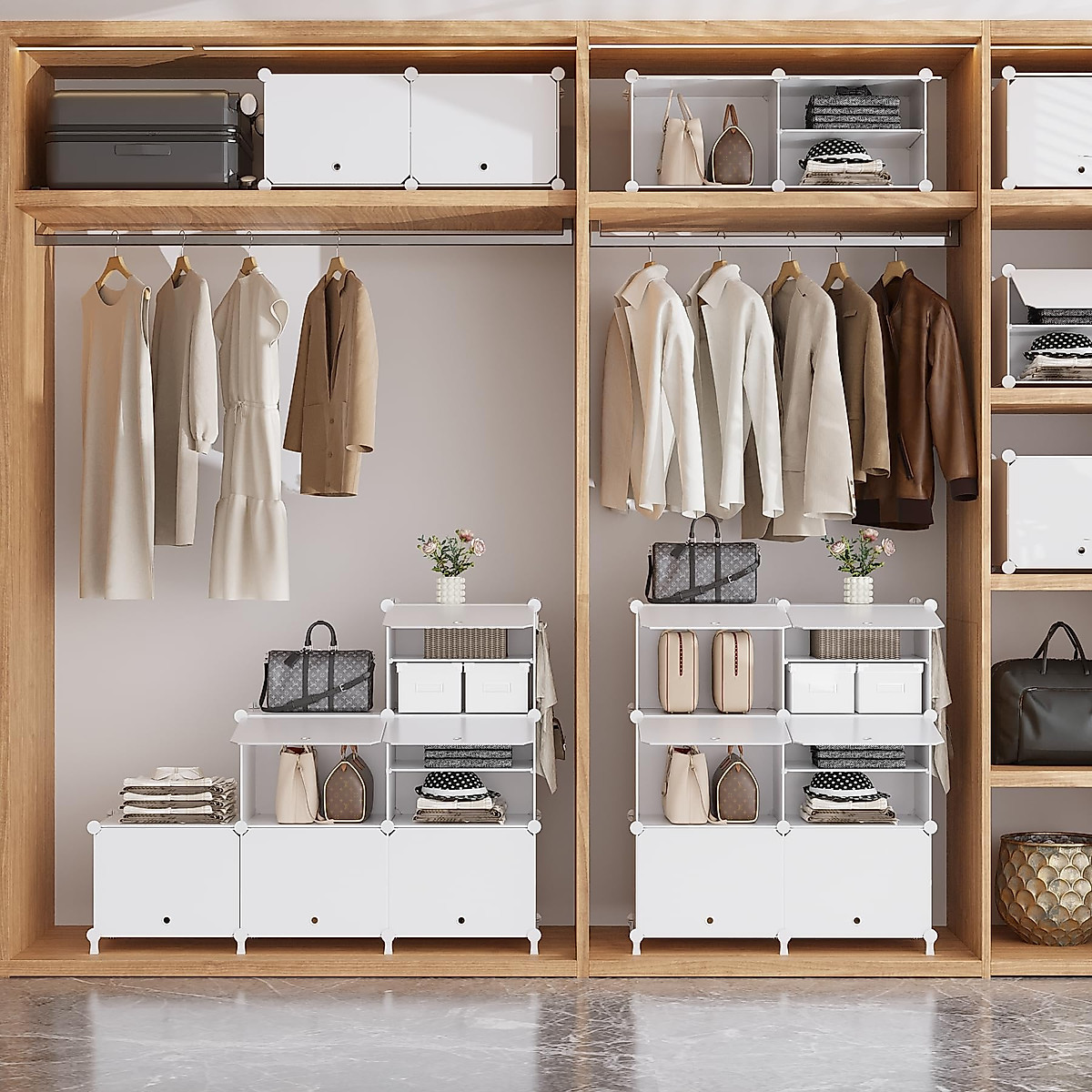 AWTATOS Shoe Rack, 4 Tier Shoe Storage Cabinet with Door, 16 Pair Shoe Organizer Shelves for Closet Hallway Bedroom Entryway, White