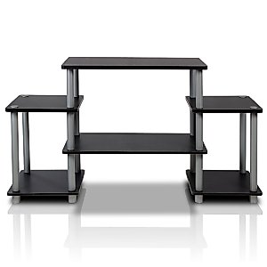 Furinno Turn-N-Tube No Tools Entertainment Center Black/Grey