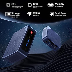Beelink SEI12 Mini PC Intel Core i5 Processors i5-12450H (up to 4.4GHZ),Mini Computer with 16GB DDR4 RAM 500GB M.2 Pcle 4.0 NVMe 2280 SSD,Dual Screen Display/HDMI+DP/WiFi6/BT5.2,Auto Power On