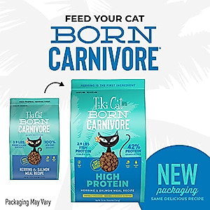 Tiki Cat Born Carnivore High Protein, Herring & Salmon Meal, Grain-Free Baked Kibble to Maximize Nutrients, Dry Cat Food, 5.6 lbs. Bag
