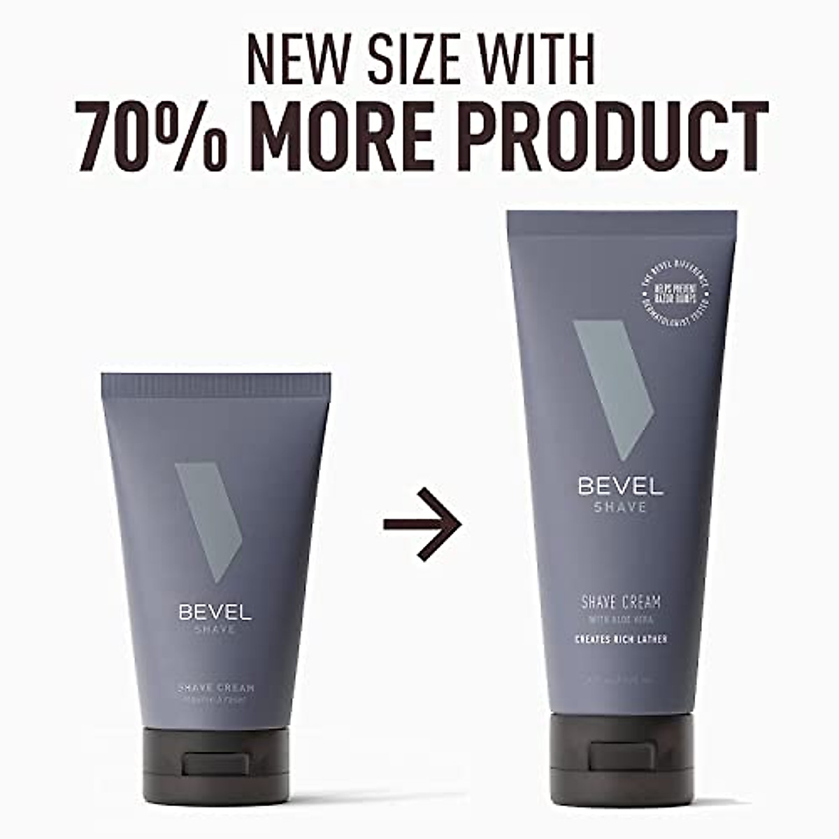 Bevel Shaving Cream for Men, Moisturizing Shave Cream with Aloe Vera and Vitamin E to Soothe Skin and Prevent Razor Bumps, 4 Fl Oz