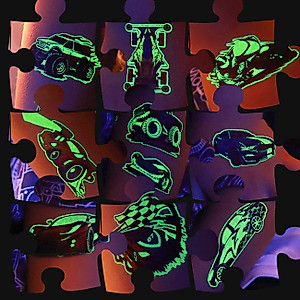 CHARLENT Luminous Race Car Tattoos for Kids - 24 Sheets Glow in The Dark RaceCar Temporary Tattoos for Boys Birthday Party Favors Goodie Bag Fillers