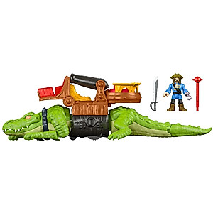 Fisher-Price Imaginext Preschool Toys Pirate Hook & Walking Crocodile 5-Piece Figure Set for Pretend Play Kids Ages 3+ Years