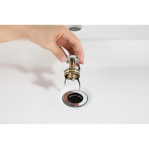 PARLOS Anti-Clogging Pop up Sink Drain Stopper with Overflow for Bathroom Sink Vessel, Chrome, 2104701