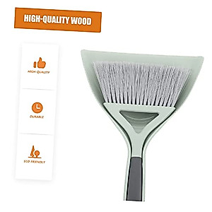 PLAFOPE 1 Set Broom Dustpan Keyboard Cleaning Brush Mini Hand Broom and Dustpan Table Cleaning Tool Mini Broom Home Cleaning Accessory Mini Cleaning Broom Cleaning Kit Plastic Green