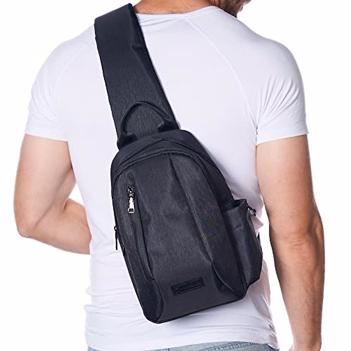 Alpine Swiss Sling Bag Crossbody Backpack Chest Pack Casual Day Bag Shoulder Bag Black