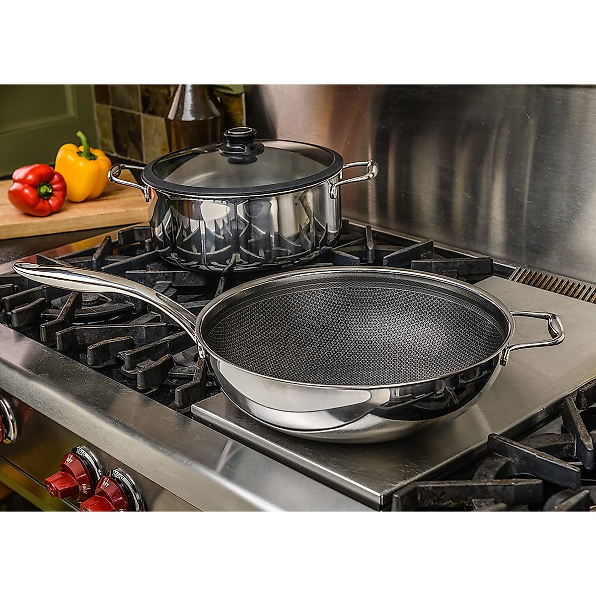 Black Cube Quick Release Cookware Wok with Helper Handle, 12.5-Inch/2.5 Quart …