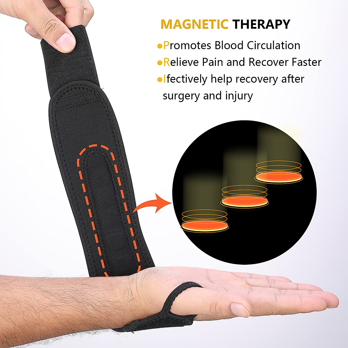 Carpal Tunnel Wrist Brace,2 Pack Adjustable Wrist Compression Strap and Wrist Brace Sport Wrist Support for Fitness, Carpal Tunnel Arthritis, Tendonitis, Weightlifting,Pain ReliefWear Anywhere Wrist