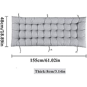 CLLC Sun Lounger Chair Cushions, Sundlight Patio Cushions Chaise Outdoor Mattress Recliner Quilted Thick Padded Seat Cushion Reclining Chair Rocking with Ties (Navy Blue, 155x48x8cm/61x18.89x3.14in)