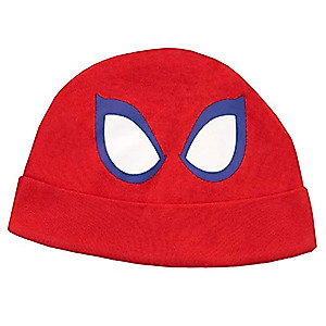 Marvel Baby Bodysuit and Hat Set | Spiderman Onesie | Baby Boy Pajamas Size 3-6M Blue