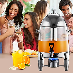 12L Stainless Steel Juice Dispenser Beverage Dispenser with Spigot Coffee Urn Hot Or Cold Drinks Dispenser for Parties Buffet Catering
