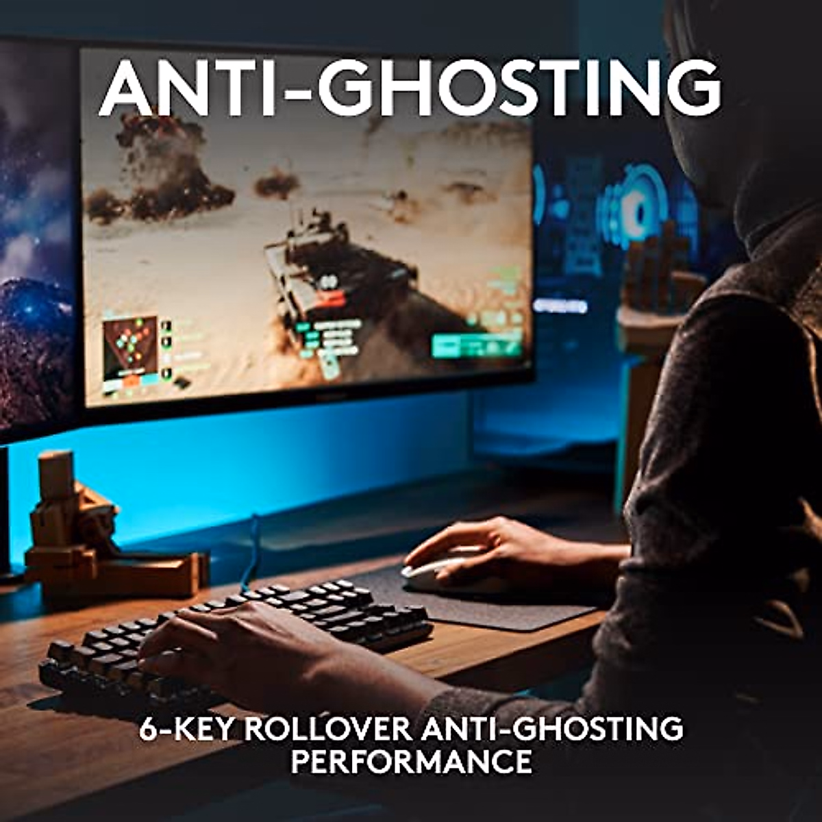 Logitech G413 SE Full-Size Mechanical Gaming Keyboard - Backlit Keyboard with Tactile Mechanical Switches, Anti-Ghosting, Compatible with Windows, macOS - Black Aluminum