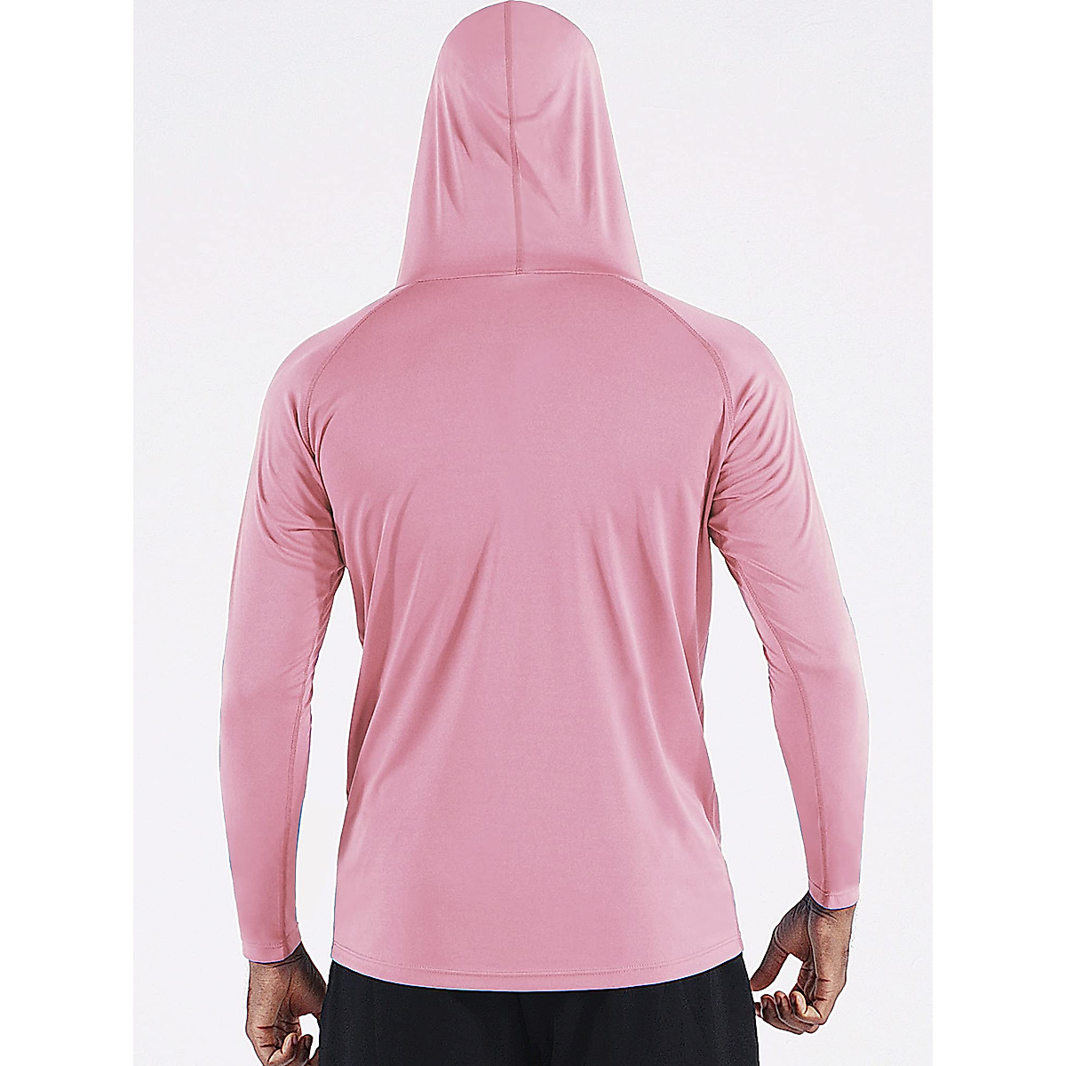 CADMUS Men's Workout Long Sleeve Fishing shirts UPF 50+ Sun Protection Dry Fit Hoodies,1 Pack,096,Pink,X-Large