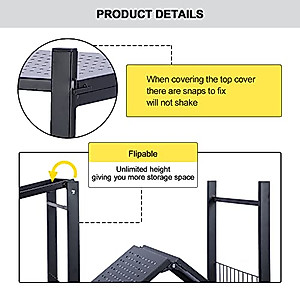 GUUVOR Kitchen Storage Rack,4 Tier Shelf,Bakers Rack,Pantry Shelf Organizer Metal Shelving With Wheels,Removable,No Assembly Required,Garage Shelving Black Storage Shelves For Cabinets,Bathroom,Garage