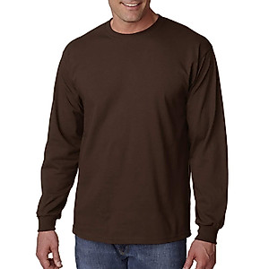 Gildan 100% Cotton Long-Sleeve T-shirt (G2400) Tee X-Large Dark Chocolate