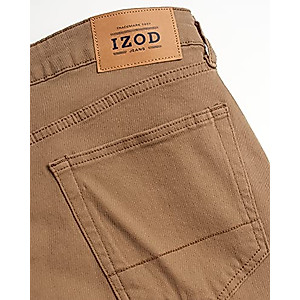 IZOD Men's Jeans | Comfort Stretch Denim Jeans | Casual Relaxed Fit Jeans for Men, Size 36W x 32L, Vintage Khaki
