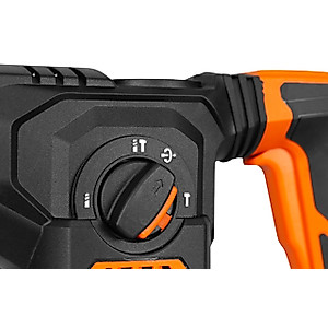 WEN 12-Amp 1-3/16-Inch Variable Speed SDS Plus Corded Rotary Hammer Kit with Case, Chisels, and Drill Bits (RH1042)