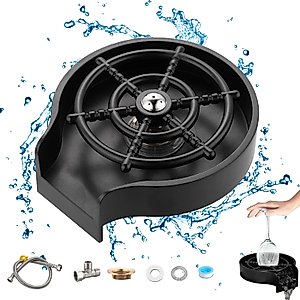 DVOLIKE Cup Washer Sink Attachment, Kitchen Sink Automatic Flushing Device High Pressure Cup Rinser Faucet Bottle Washer for Coffee Shop Cup Cleaner Bar Glass Cleaner