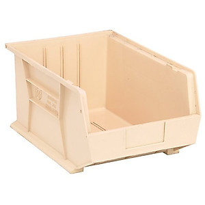 Quantum QUS255 Plastic Storage Stacking Ultra Bin, 16-Inch by 11-Inch by 8-Inch, Ivory, Case of 4
