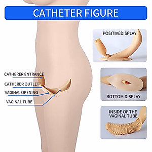 SUAISKR Male to Female Bodysuit with Breast Forms for crossdressers Drag Queen Breastplate shemale fake boobs Transgender (D Cup cotton Insert Suit, Ivory)