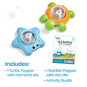 hand2mind Sea Animals Dice Poppers, Math Dice Popper, Game Replacement Dice Roller, Dice Games for Kids, Board Game Accessories, Family Game Night, Kids Travel Activity, Fun Classroom Games (Set of 2)