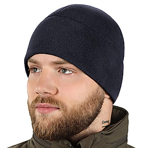 M-Tac Fleece Watch Cap - Tactical Beanie Hat Winter Skull Cap Cold Weather (Navy Blue, M)