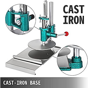 HACSYP Dough Sheeter, Dough Pastry Manual Press Machine with Cast Iron Base, Stainless-Steel Household Pizza Pastry Press, for Commercial (Size : 16cm)