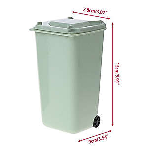 Jetamie Mini Wheelie Trash Can Pen Holder Storage Bin Desktop Organizer Garbage Bucket for Bathroom, Kitchen or Home Office