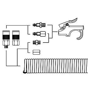 JOROY Lincoln L-style Air Hose Fittings, 1/4 Inch Flow Size, 1/4 Inch Male Threads Size, Steel Material, 300PSI, 10 Pieces Air Compressor Accessories Fittings