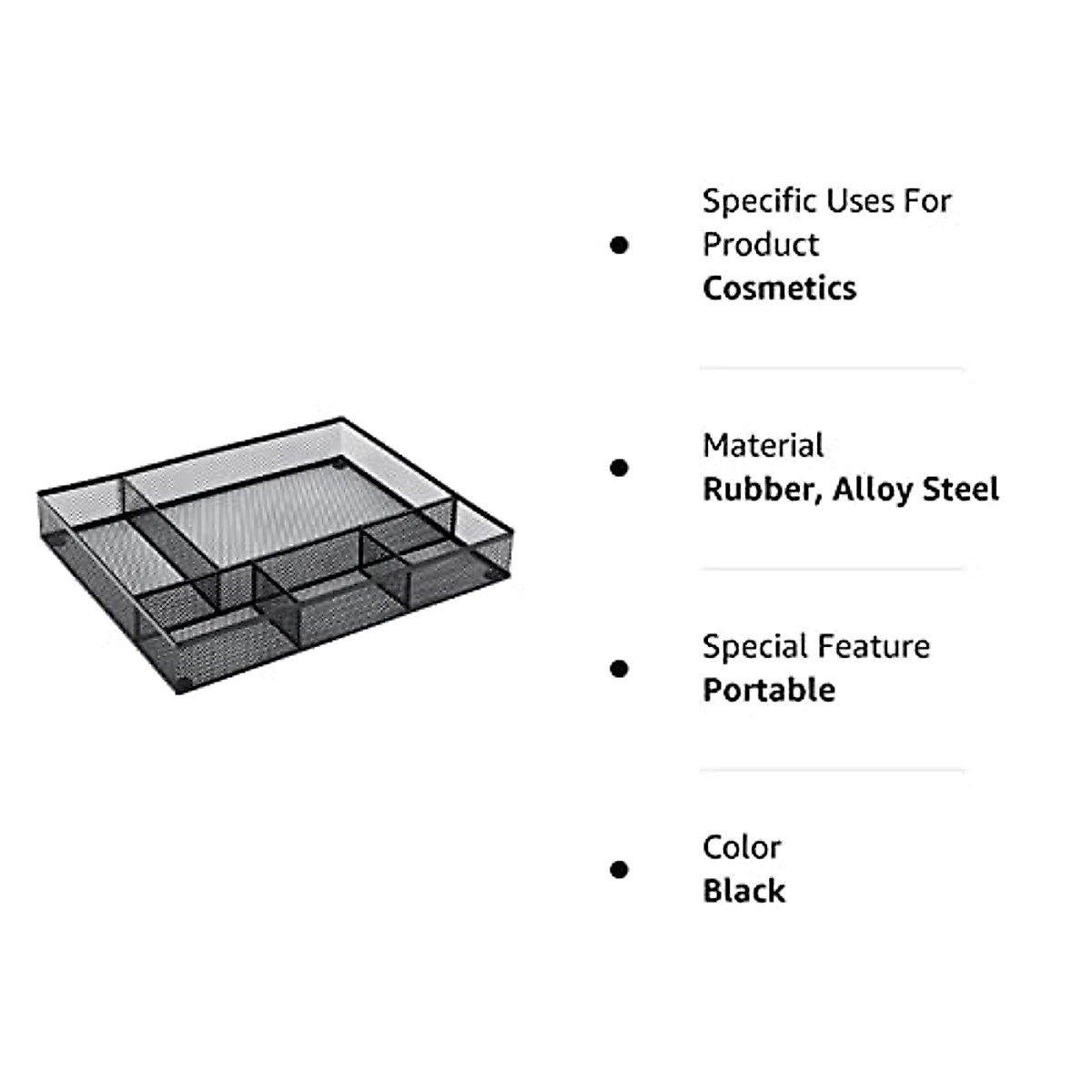 HUANUO Desk Drawer Organizer- 5 Compartments Large Space,16.2 x 12.2 x 2.36 Inches,Multi-use Storage Box Set for Office,Bathroom, Kitchen, Makeup