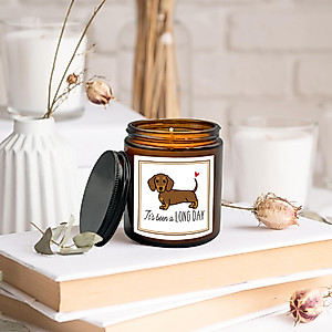 HIWX It's Been a Long Day Wiener Dog Scented Candle, Dachshund Gifts, Dachshund Dog Christmas Candles Gifts For Women Friends Men, Dachshund Wiener Dog Soy Candles For Home Dog Mom Scented 8oz Holders