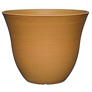 Classic Home and Garden Honeysuckle Planter, Patio Pot, 15" Bamboo