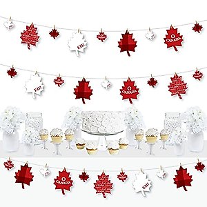 Big Dot of Happiness Canada Day - Canadian Party DIY Decorations - Clothespin Garland Banner - 44 Pieces