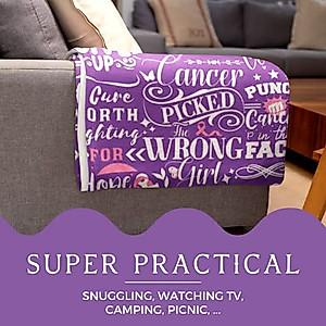 InnoBeta Cancer Survivor Gifts for Women, Flannel Throw Blankets Cancer Gifts for Women Girls, Super Soft & Skin-Friendly, Best Gifts for Cancer Patients, Perfect Get Well Soon Gifts, 50” x 65”