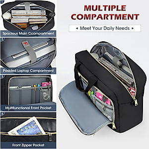 NEWHEY Laptop Bag 17.3 Inch Laptop Briefcase for Women Men Waterproof Shoulder Messenger Bag Large Computer Bag for Business Office Work College, Black