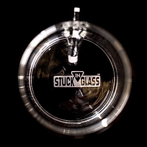 Stuck in Glass " UP THE ANTE WHISKEY GLASS | POKER CHIP | Original Embedded 10oz Beer Glassware | BLACK