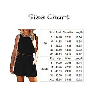 Aomice Two Piece Outfits for Women Summer lounge sets Sleeveless Tank Tops and High Waist Shorts with Pockets Blue Gradient XL