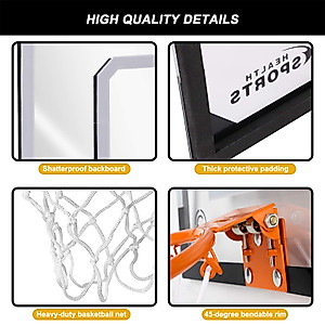 AOKESI Indoor Mini Basketball Hoop Set with 3 Balls for Kids and Adults - Pro Mini Basketball Hoop for Door with Complete Basketball Accessories Perfect Christmas Birthday Gifts for Kids Boys Teens