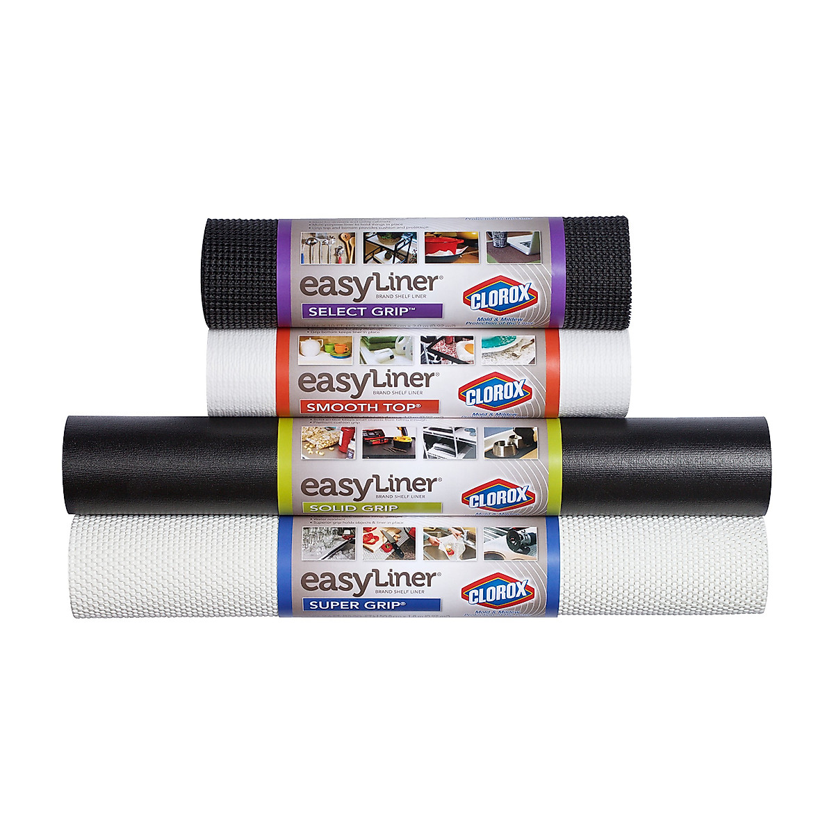 Duck Brand 284150 Super Grip Easy Liner Shelf Liner with Clorox, 20 inches x 6-Feet, Black