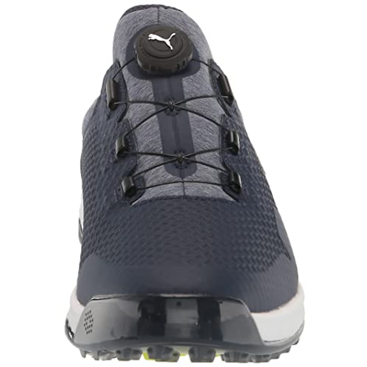 PUMA Golf Men's PROADAPT ALPHACAT DISC Golf Shoe, Peacoat-Puma Silver-Safety Yellow, 12