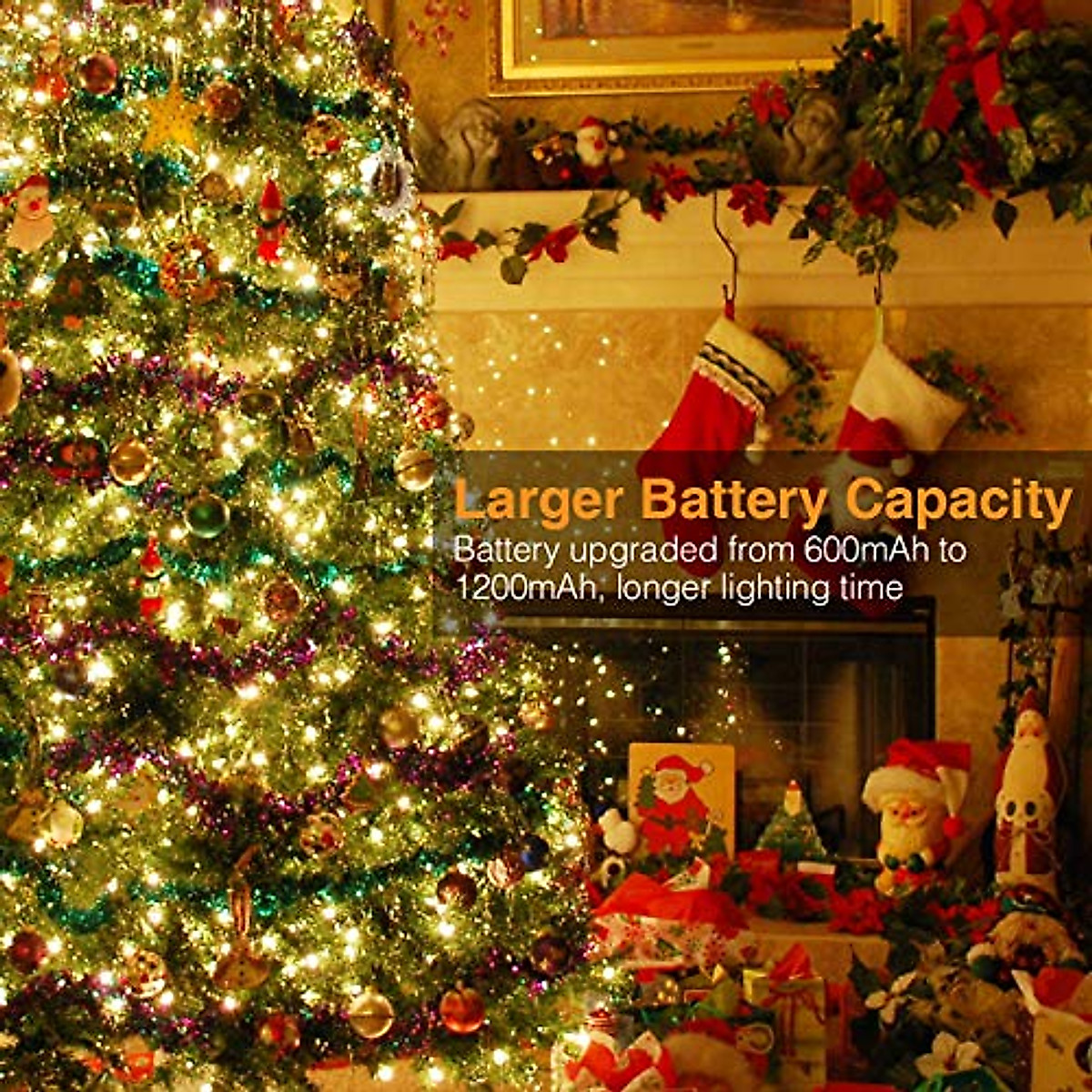 Solar String Lights Outdoor, 2-Packs 157.4ft 480LED Ultra Long Solar Fairy Lights 8 Modes Copper Wire Solar Powered Fairy Lights Outdoor Waterproof for Christmas Garden Yard Party Patio Tree