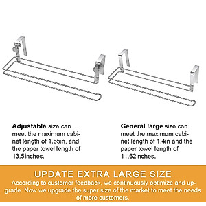 Numola Paper Towel Holder, Hanger Paper Rolls Rack Under Cabinets Less Than 1.4", Double Support Paper Towel Hook for Kitchen/Bathroom/Toilet/Pantry with 8 Anti-Skid Silicone Strips