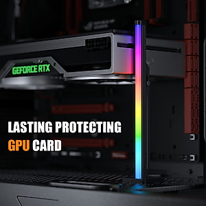 novonest GPU Support Bracket,5V 3PIN ARGB Graphics Card GPU Brace Support Video Card Sag Holder/Holster Bracket,Silicone Flexible Luminous Rainbow Light Strip,Anodized Aerospace Aluminum,GH04ARGB